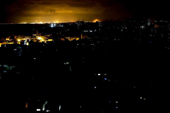 Gaza night sky lit up with explosions | World News