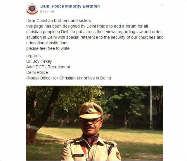 Police launch dedicated Facebook page for Christians | Latest News Delhi