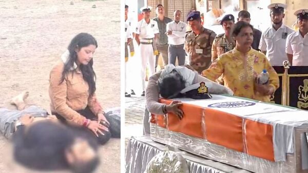 Navy officer killed in Pahalgam: তেরঙা জড়ানো কফিনে মাথা রেখে কান্না ...