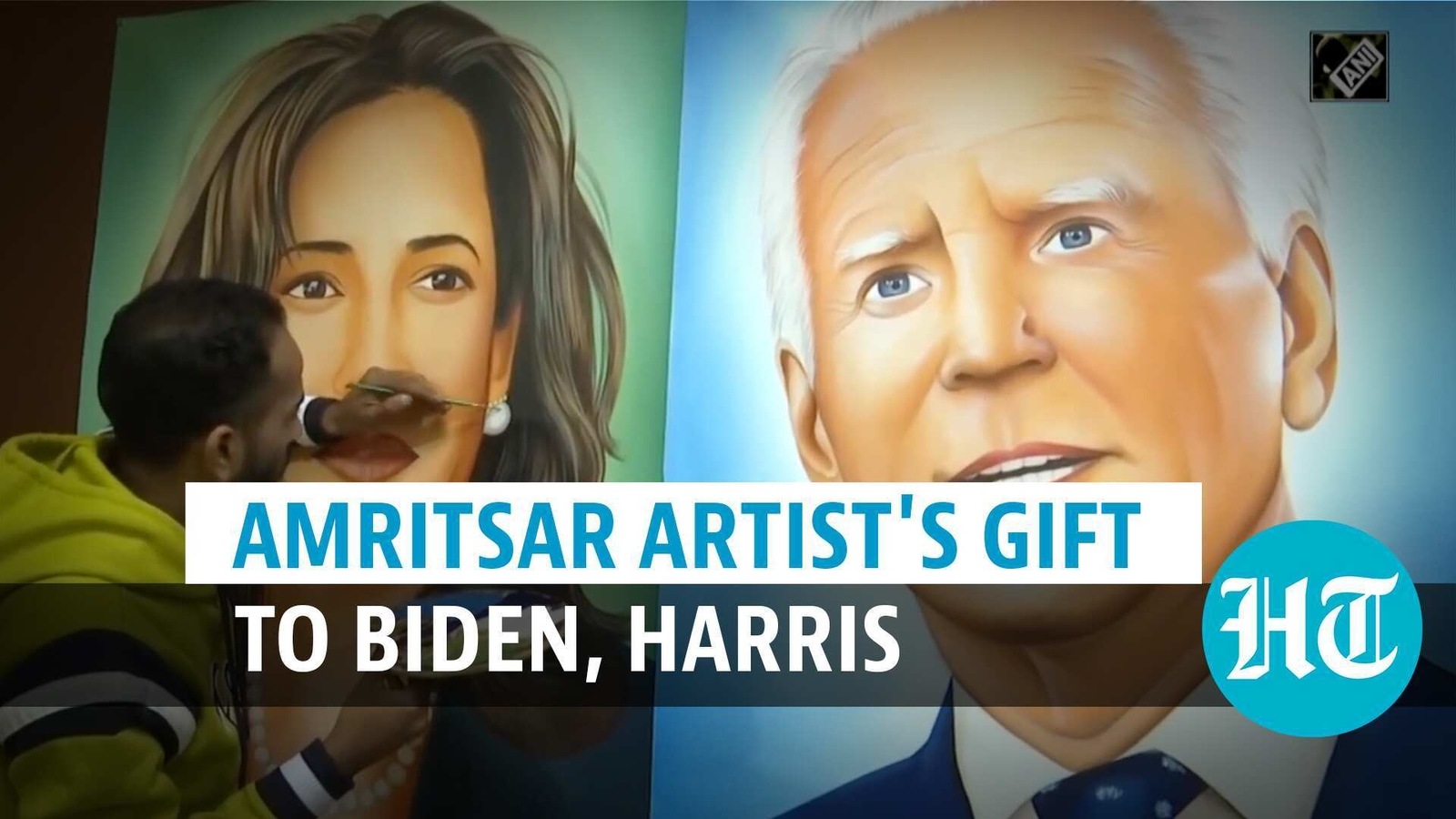 Punjab artist paints Joe Biden & Kamala Harris portraits ahead of oath ...
