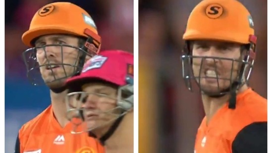 BBL: Mitchell Marsh lashes out at umpire after wrongly being given out ...