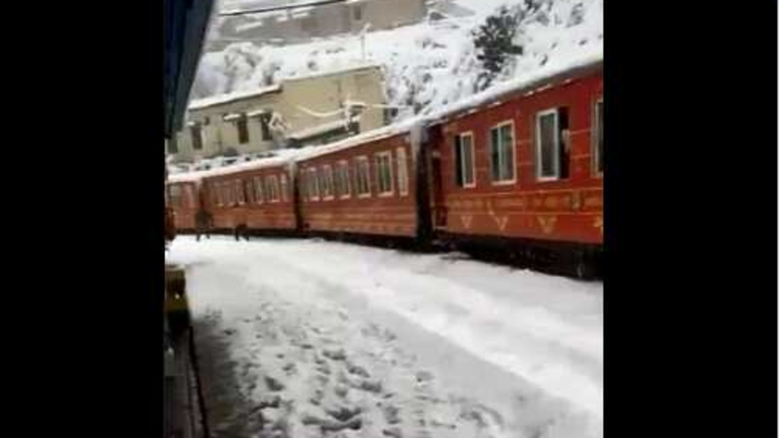 Video of train at snow-covered station in Himachal Pradesh is a sight ...