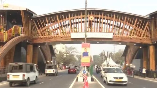 Foot-bridge decorated with bamboo inaugurated in Guwahati | Trending