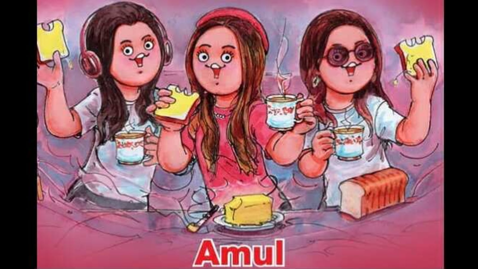 Amul doodle features Pawri Horai Hai girl having some ‘pav tea’. Seen ...