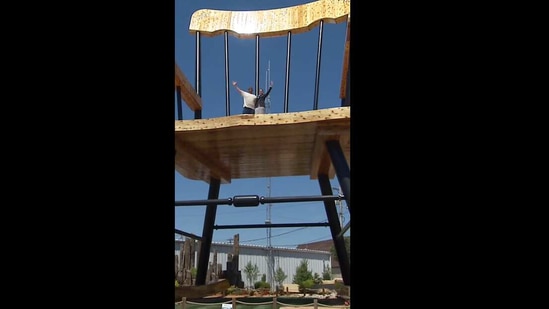 Man creates world’s largest rocking chair. Watch incredible video ...