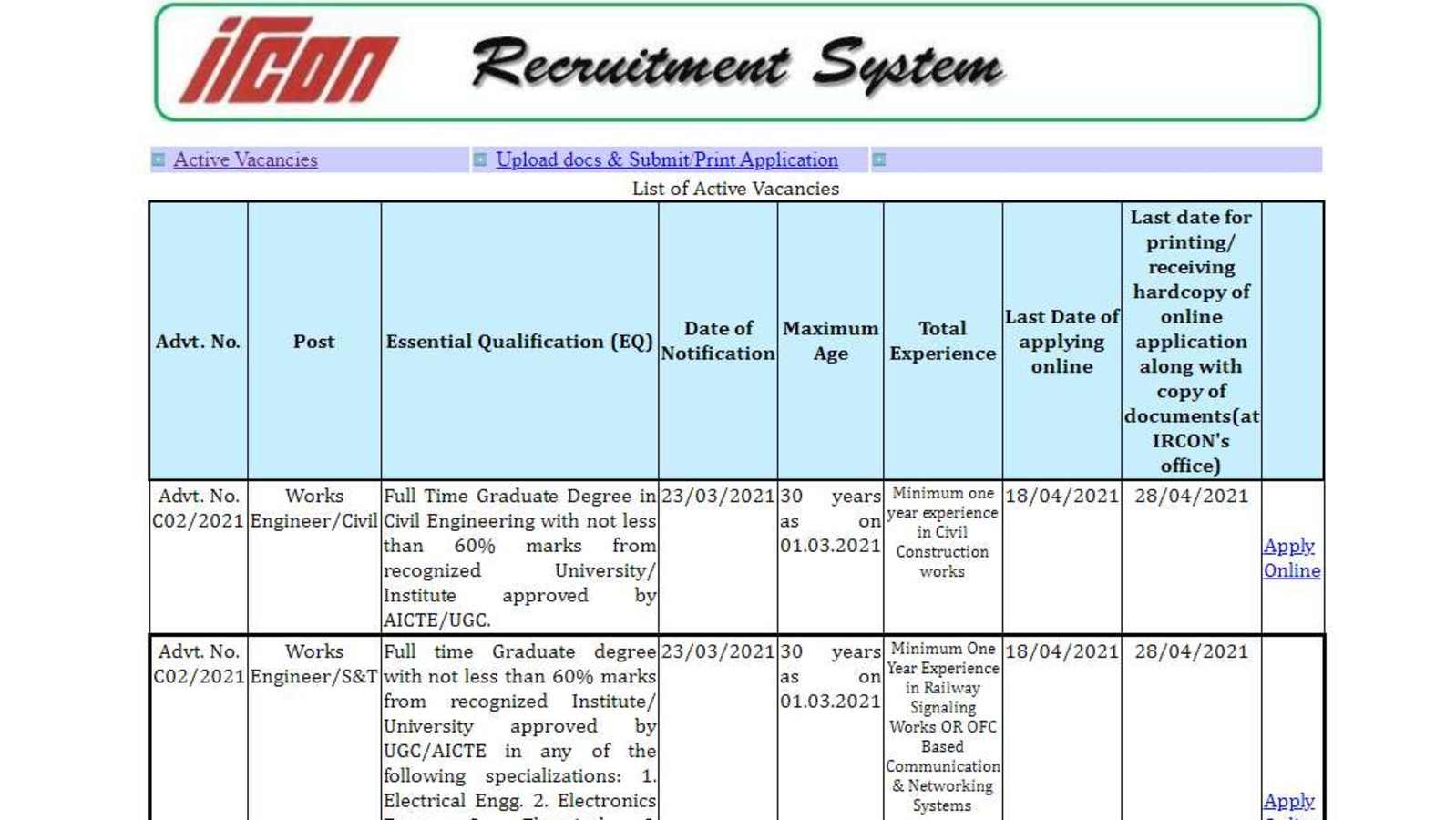 IRCON Recruitment 2021: 74 vacancies for Engineers on offer, here's ...