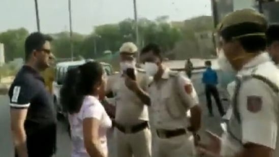 Watch Stopped For Not Wearing Masks Delhi Couple Misbehaves With Cops