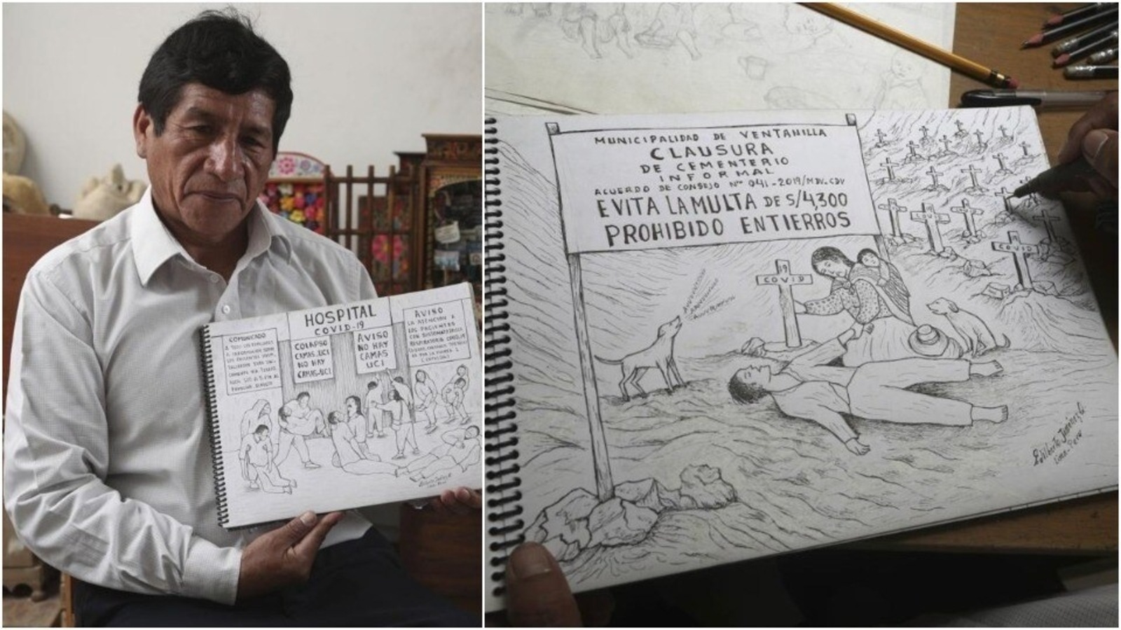 Peru: Artist portrays pain and suffering from Covid-19 pandemic in 100 ...