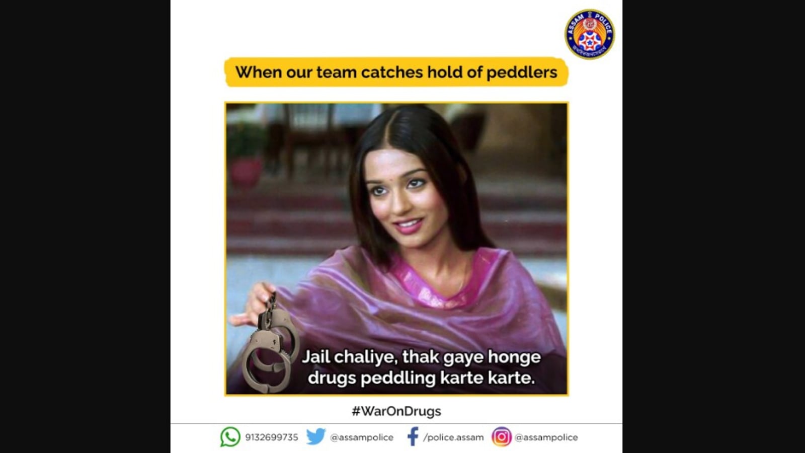 Assam Police’s advisory with ‘Jal lijiye’ meme twist makes people ...