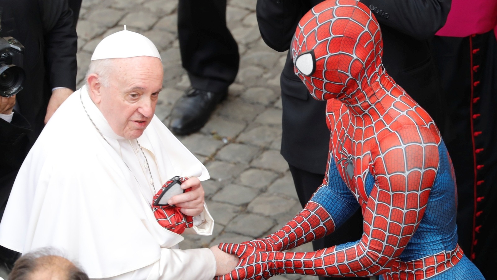 Pope meets 'super-hero' Spider-Man at Vatican, gets a mask | World News