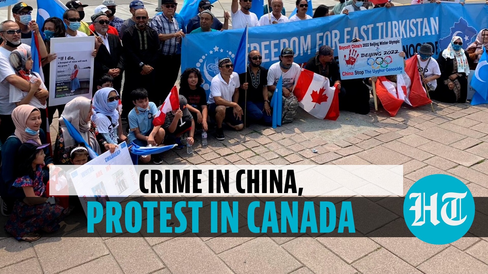 Anti-China protest outside Canada PM's office over Uyghur 'genocide' in ...
