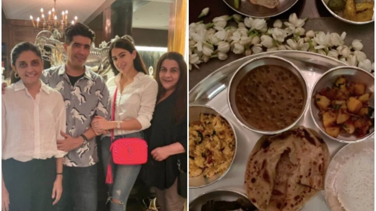 Sara Ali Khan shares pic of 'yummy dinner' fed to her by 'mummy' Manish ...