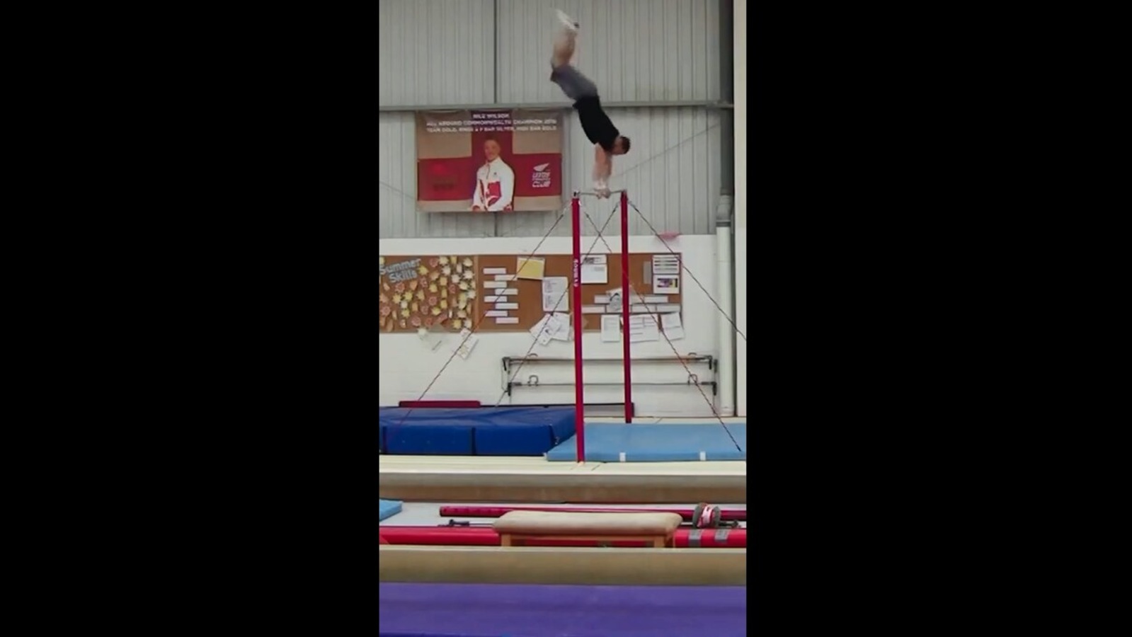 Man bags world record for ‘farthest backflip between horizontal bars ...