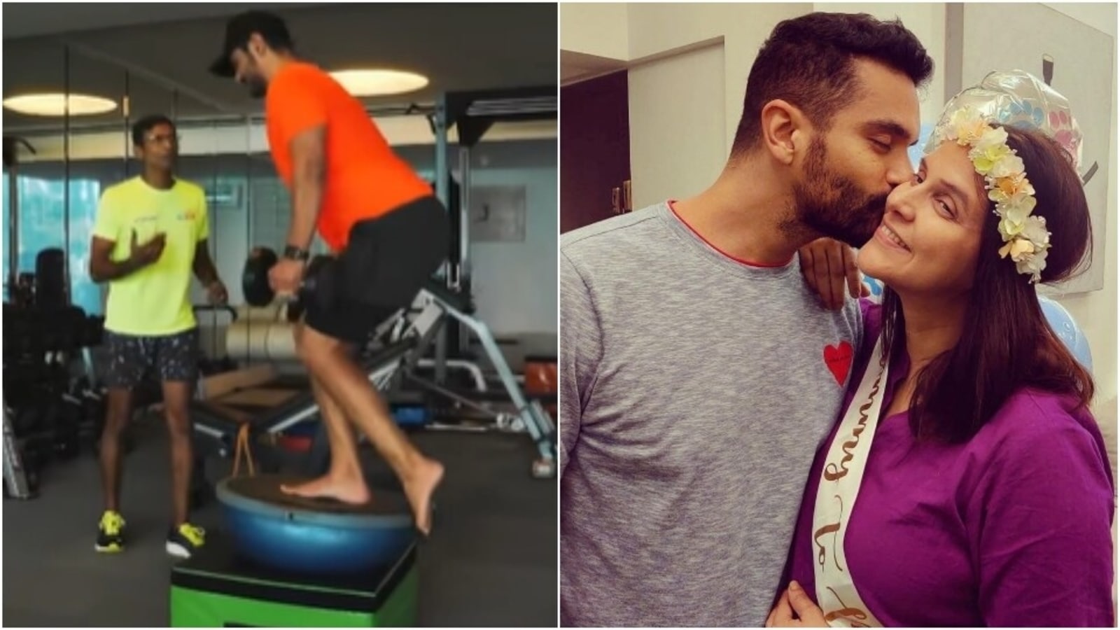 Angad Bedi builds stability and core with Bosu ball routine in video ...