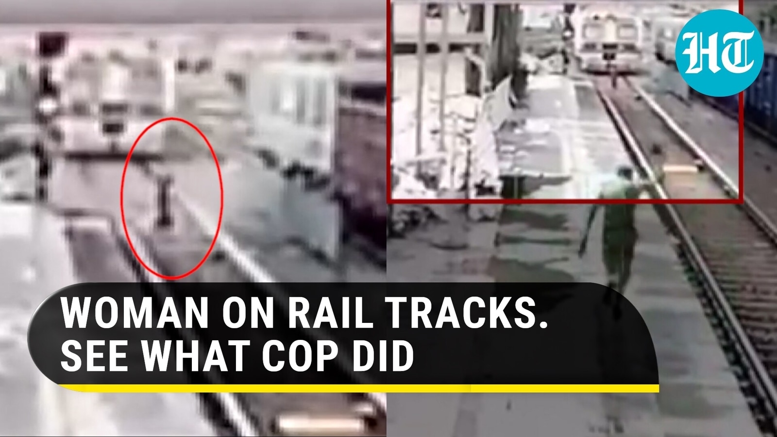Watch: Woman on rail tracks in front of train, cop rushes to rescue ...