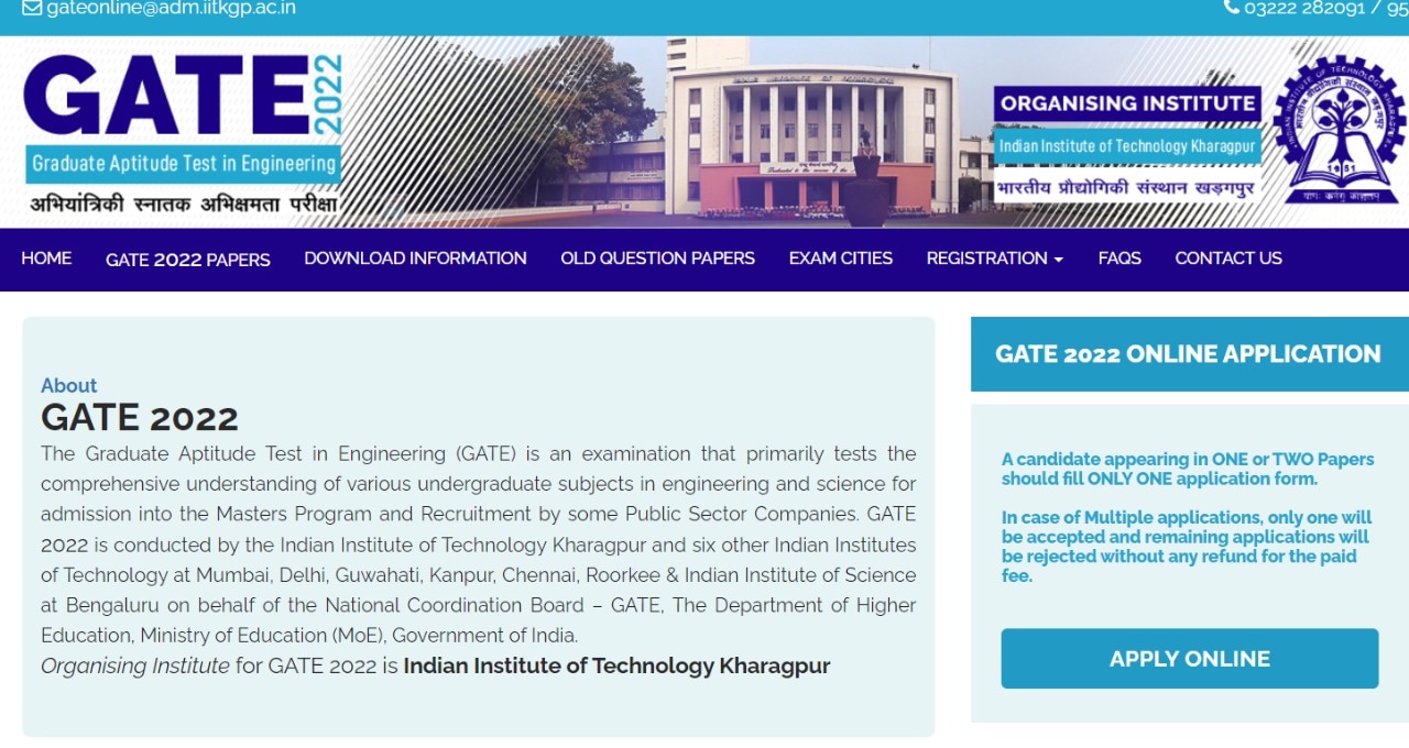 GATE 2022 registration ends today, direct link to apply here ...