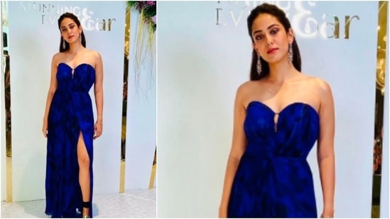 Photos: Mira Rajput stuns in thigh-high slit royal blue maxi dress ...