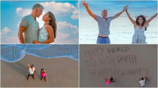 Photos: Milind Soman, Ankita Konwar explore Gujarat in ‘chhakda ...