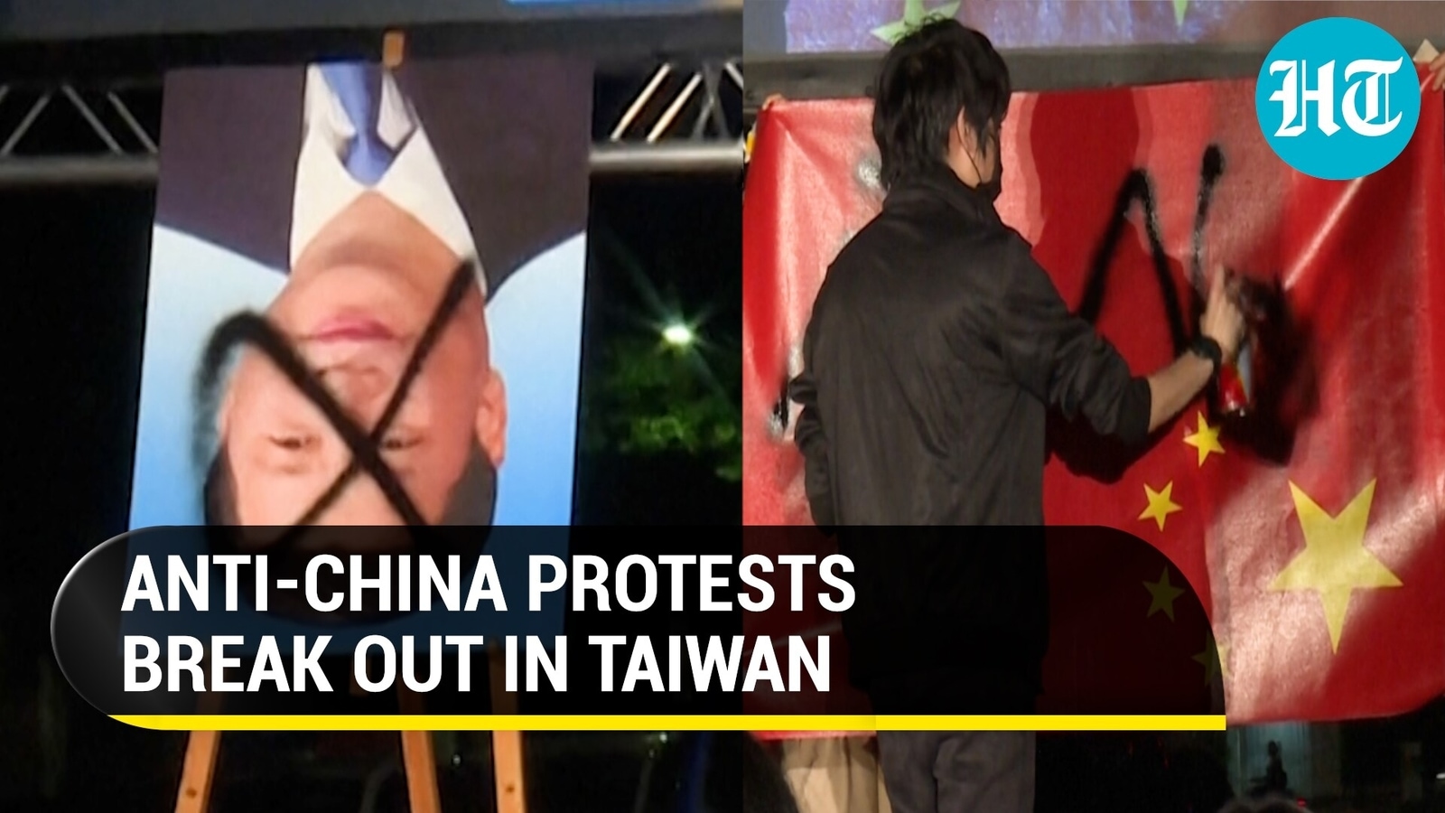 'Free Hong Kong, Tibet': Anti-China protests in Taiwan on Chinese ...