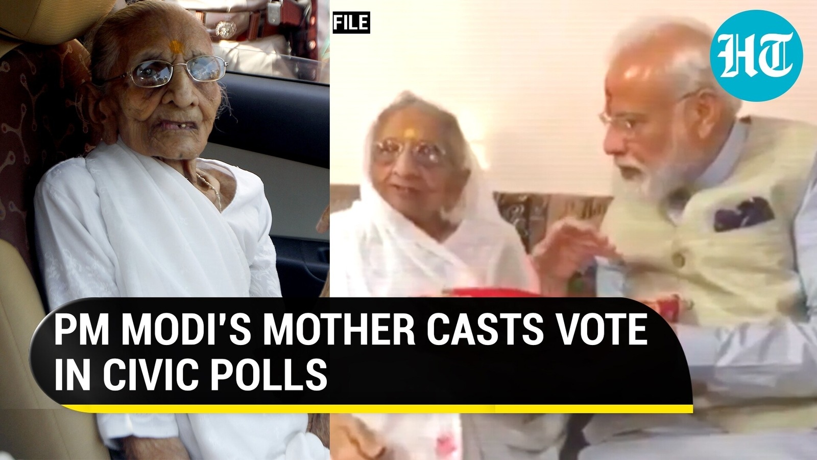 PM Modi's mother casts vote in Gandhinagar Municipal Corporation polls ...