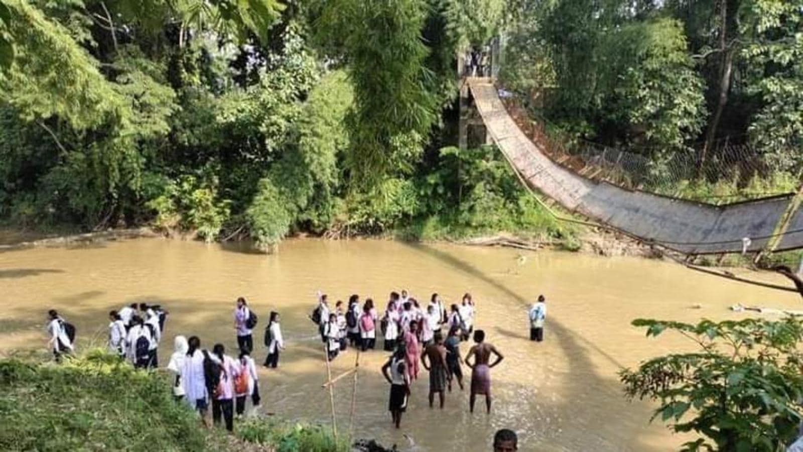 15 students injured after hanging bridge collapses in Assam’s Karimganj ...