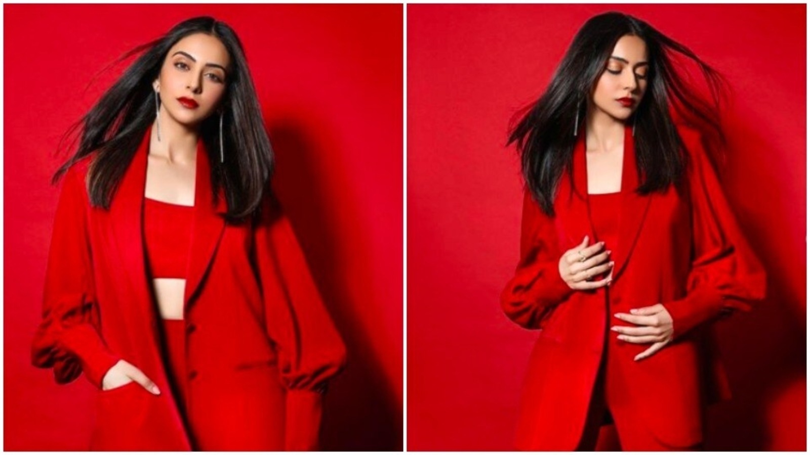 Rakul Preet is 'redilicious' in her bright red pantsuit | Hindustan Times