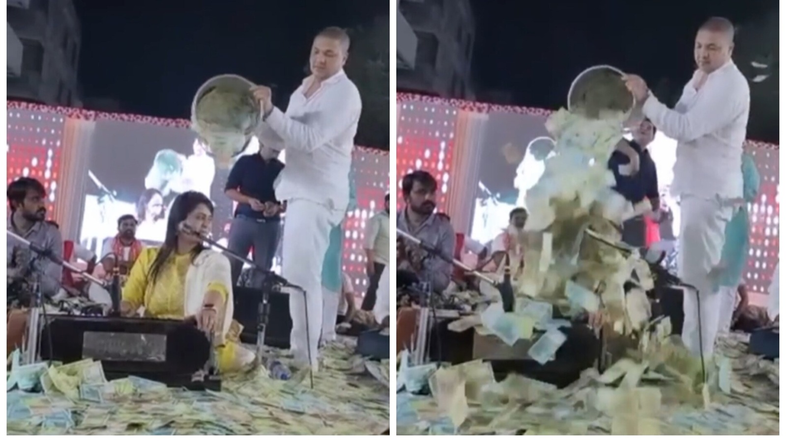 Gujarati singer is showered with bucketful of notes in viral video, fan ...