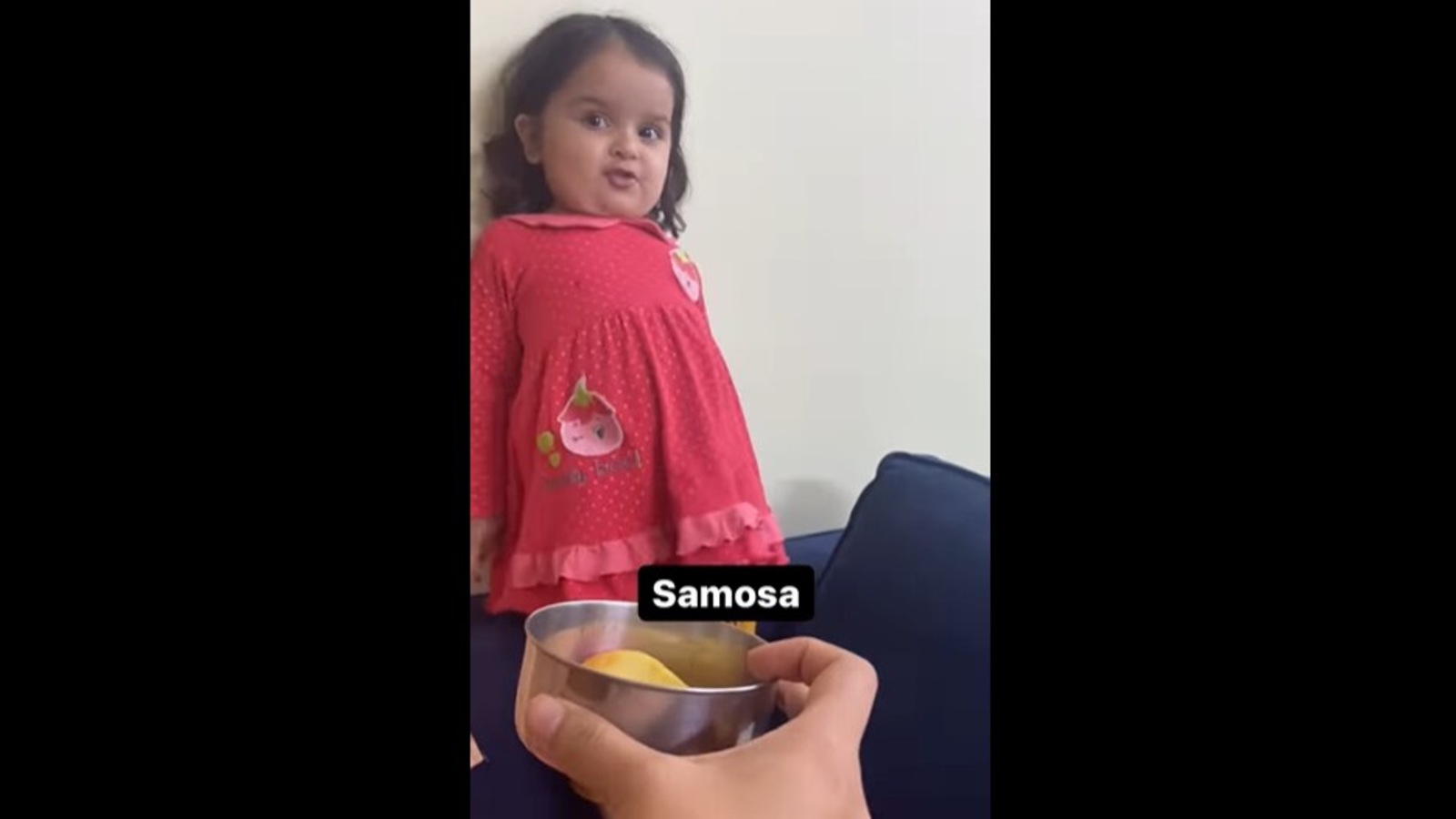 Little girl wants to eat samosas instead of apples. Watch cute viral ...