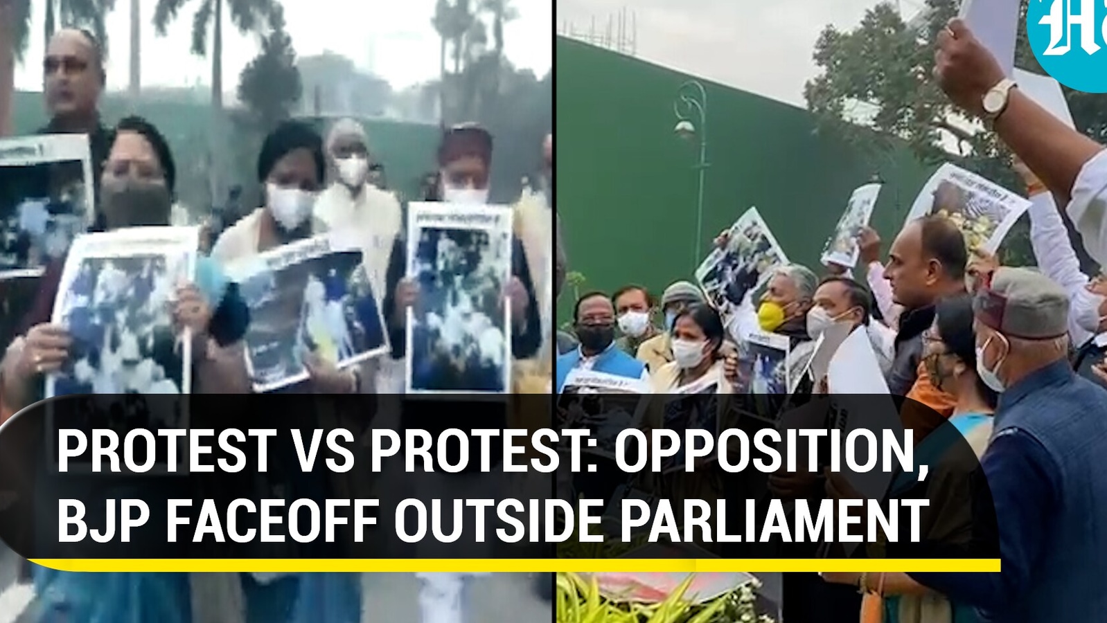 Watch how BJP and Opposition came face-to-face during protests at ...