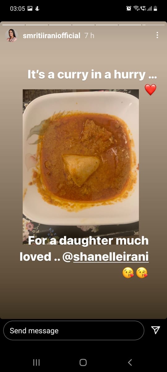 Smriti Irani posts Instagram Stories about cooking adventure with ...