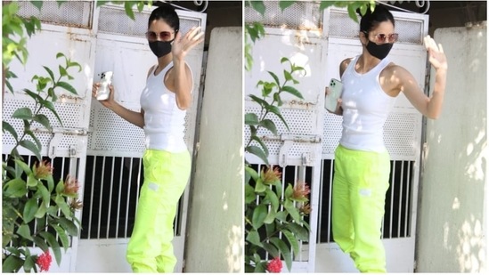 Katrina Kaif's neon game is too strong in stylish tank top and joggers ...