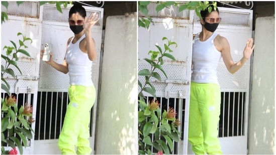 Katrina Kaif's neon game is too strong in stylish tank top and joggers ...