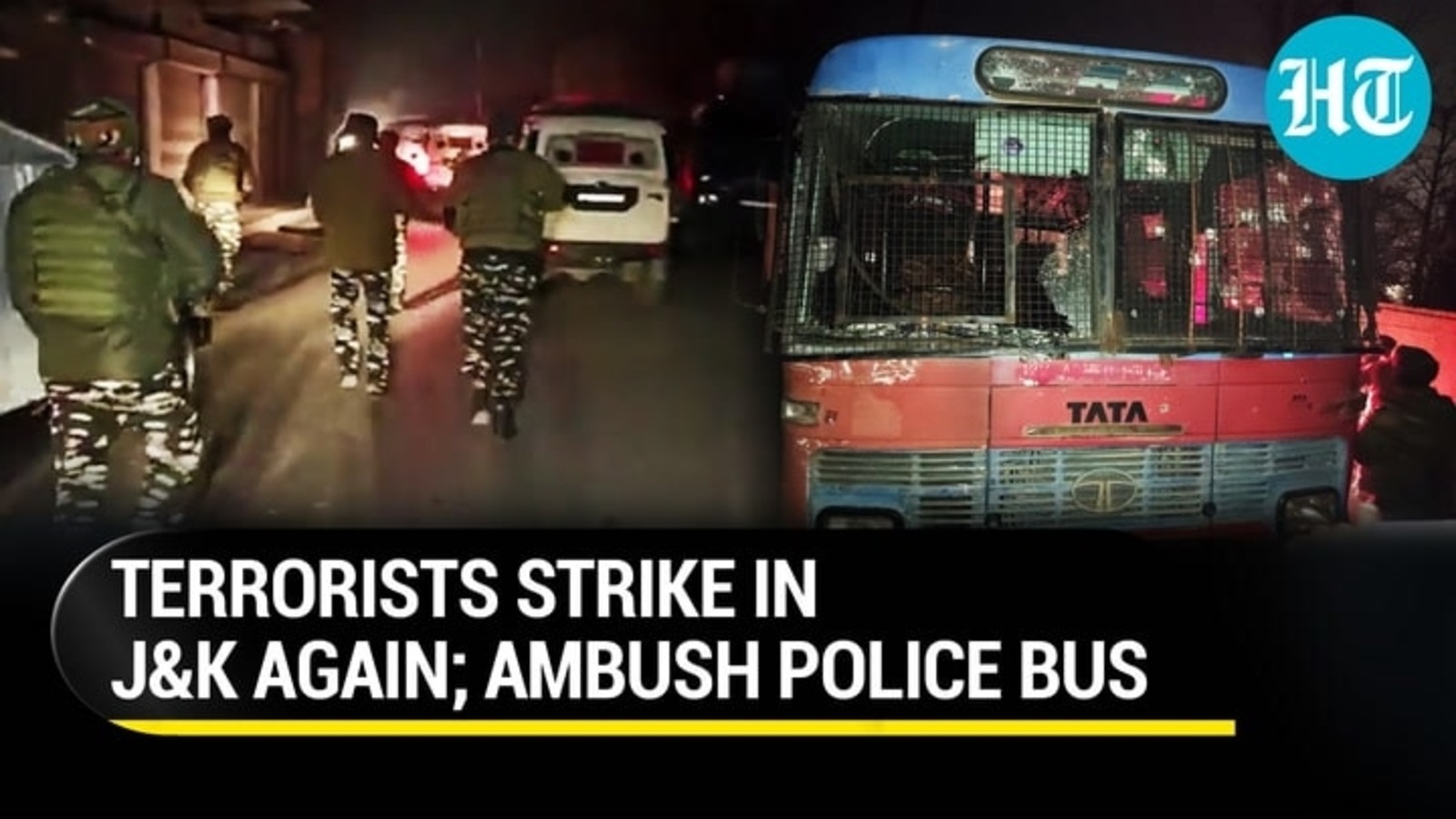 2 dead as J-K police bus hit by terrorists | India News