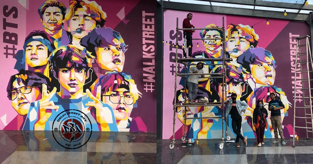 BTS: Mural of RM, Jin, Suga, J-Hope, Jimin, V, Jungkook unveiled in ...