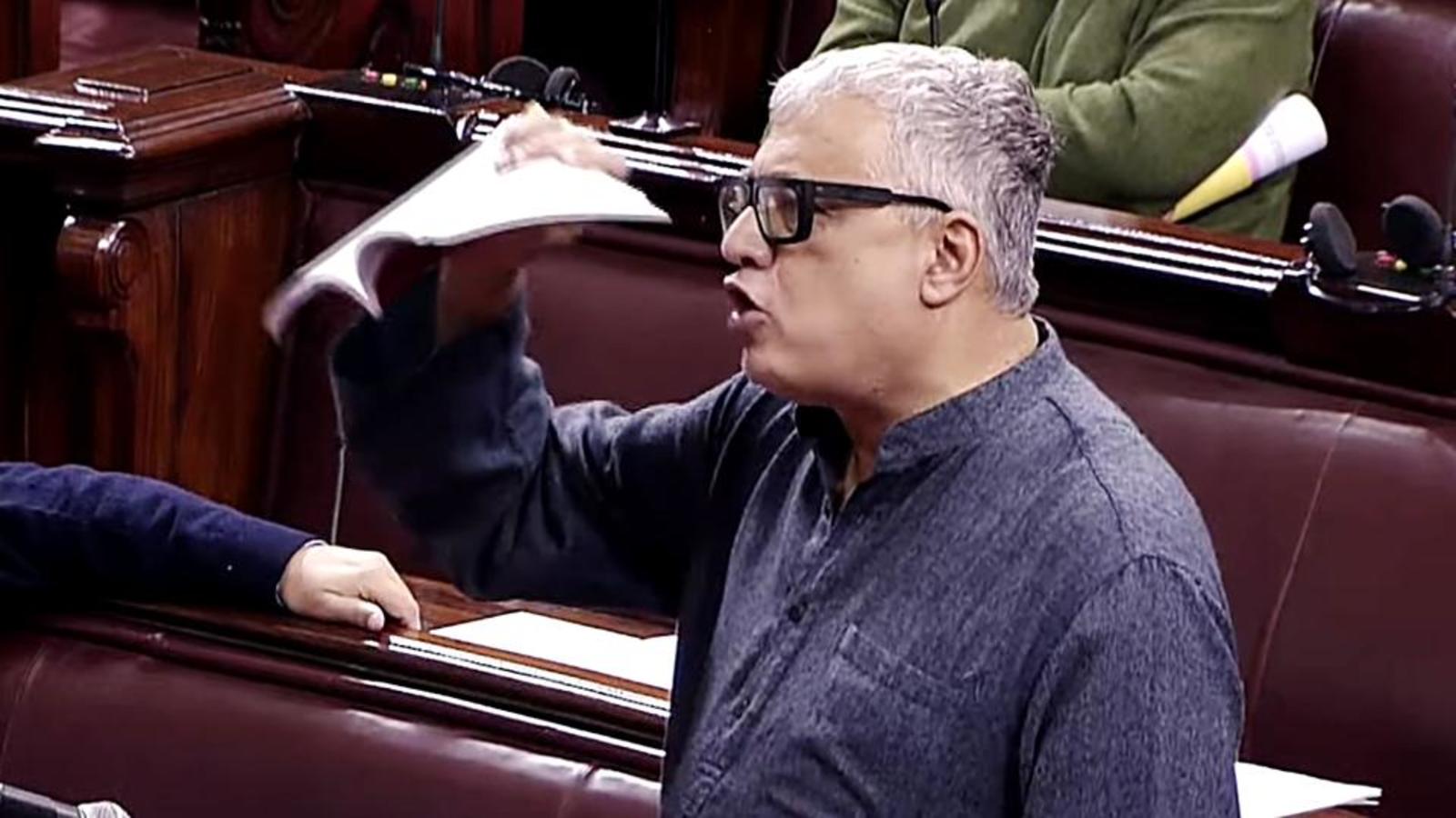 Derek O Brien Throws Rule Book At Rajya Sabha Chair Suspended India News