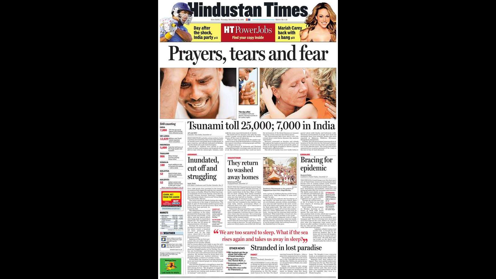 HT THIS DAY: December 28, 2004 — Tsunami toll 25,000; 7,000 in India ...