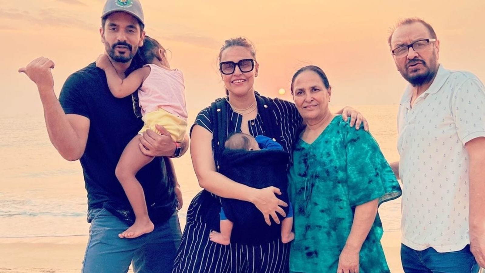 Neha Dhupia, Angad Bedi welcome New Year in Goa with kids | Hindustan Times