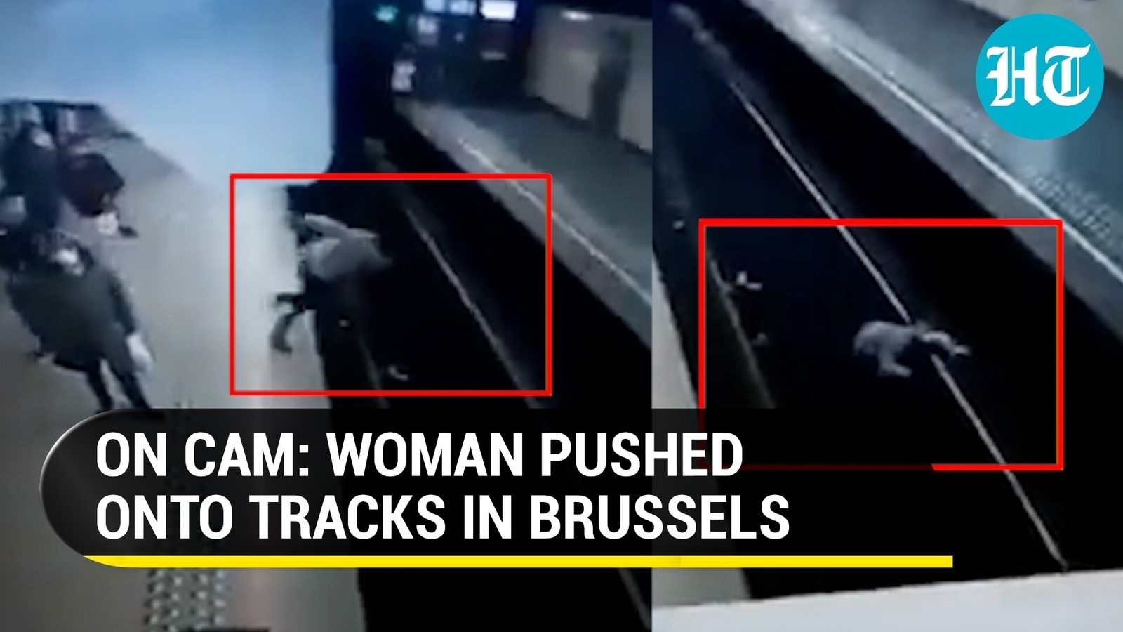 Watch: Man pushes woman in front of moving train at Brussels metro ...