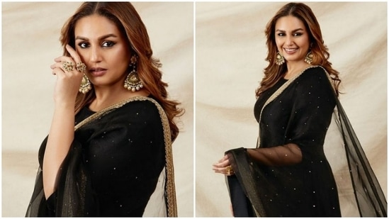 Huma Qureshi blends mystic and ethnic vibes in a black salwar suit ...
