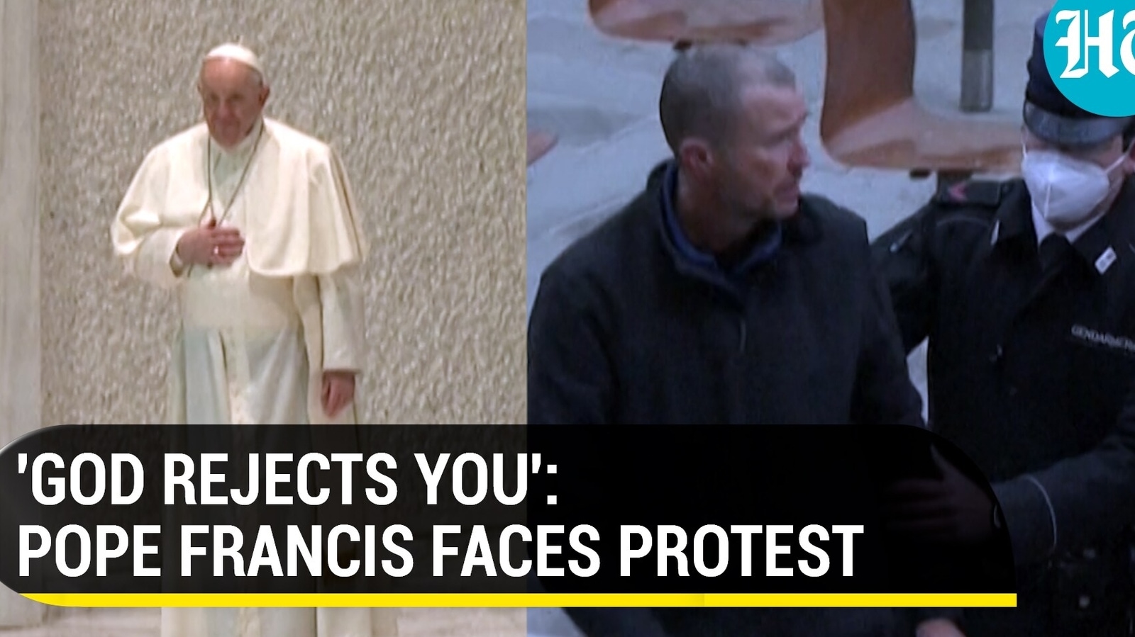 Watch man protests Pope Francis' audience at Vatican; Shouts 'You're ...