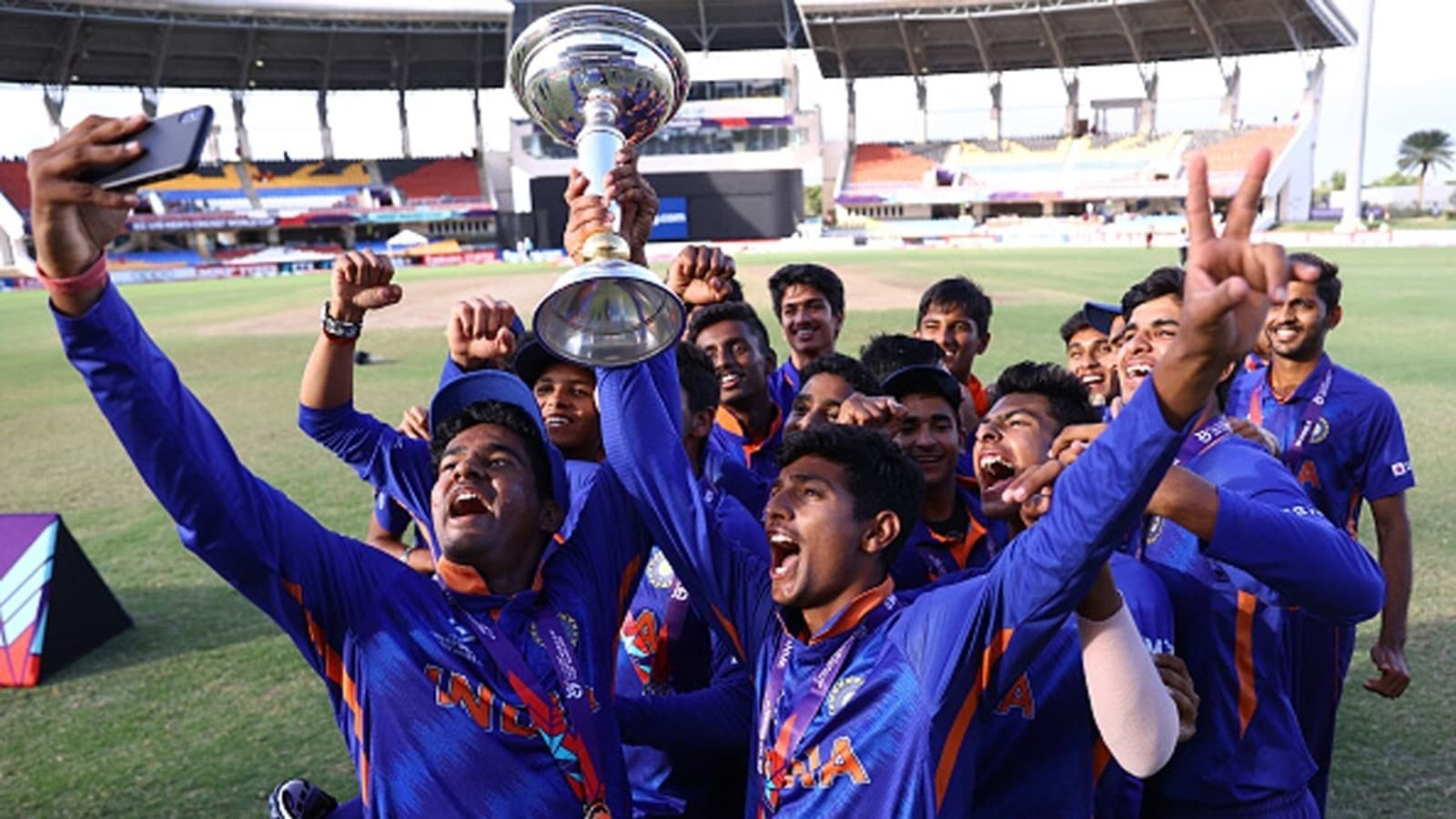 India seal fifth Under-19 World Cup win after clinching tense final ...