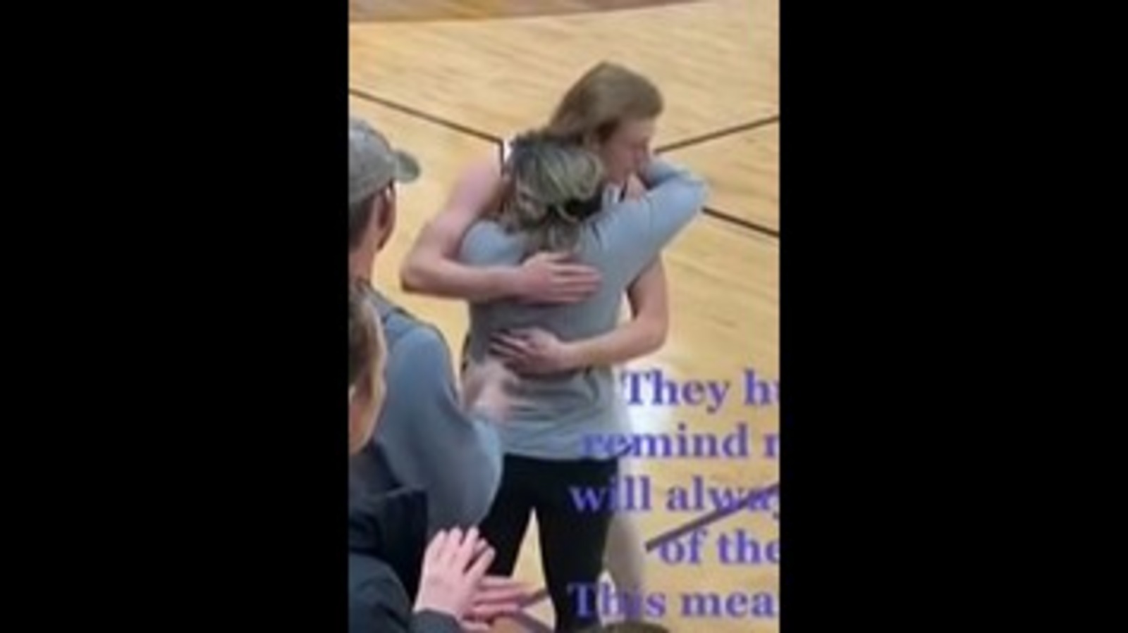 Before every game, basketball team hugs mom of teammate who passed away ...