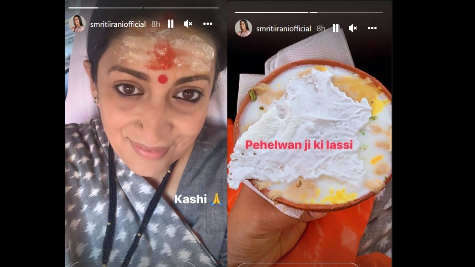 Smriti Irani enjoys kulhad lassi during Varanasi visit, posts pics on ...