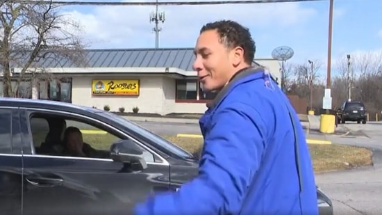 Reporter gets interrupted by his sweet mother as the camera keeps ...