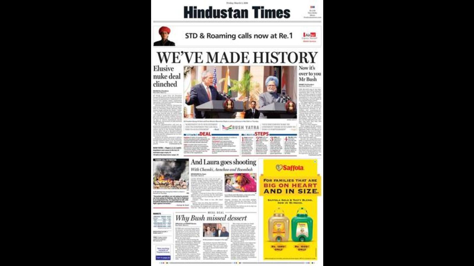 HT This Day: March 03, 2006 -- We’ve made history | Latest News India