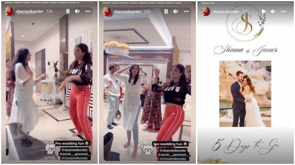 Inside Shama Sikander's white and pink-themed bachelorette with friends ...