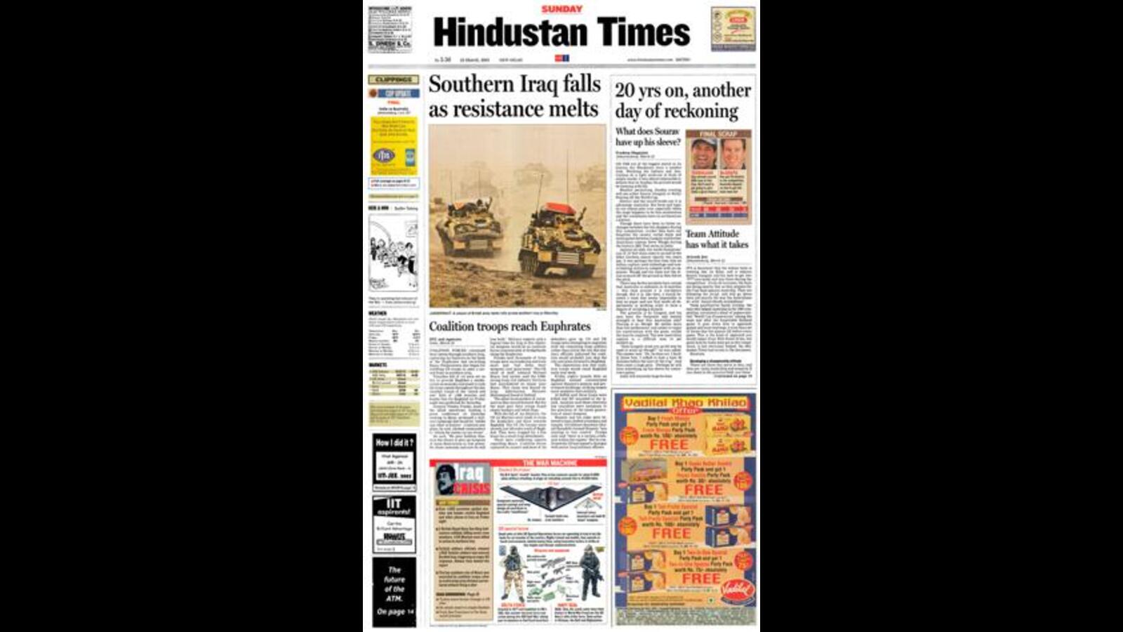HT This Day: March 23, 2003 -- Southern Iraq falls as resistance melts ...