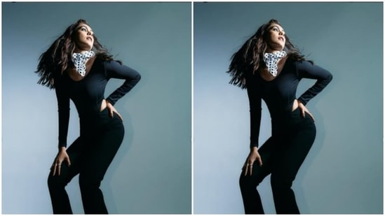 Mrunal Thakur, in a black co-ord set, looks right out of fashion ...