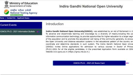 IGNOU Ph.D.-2021 entrance examination results released at nta.ac.in ...