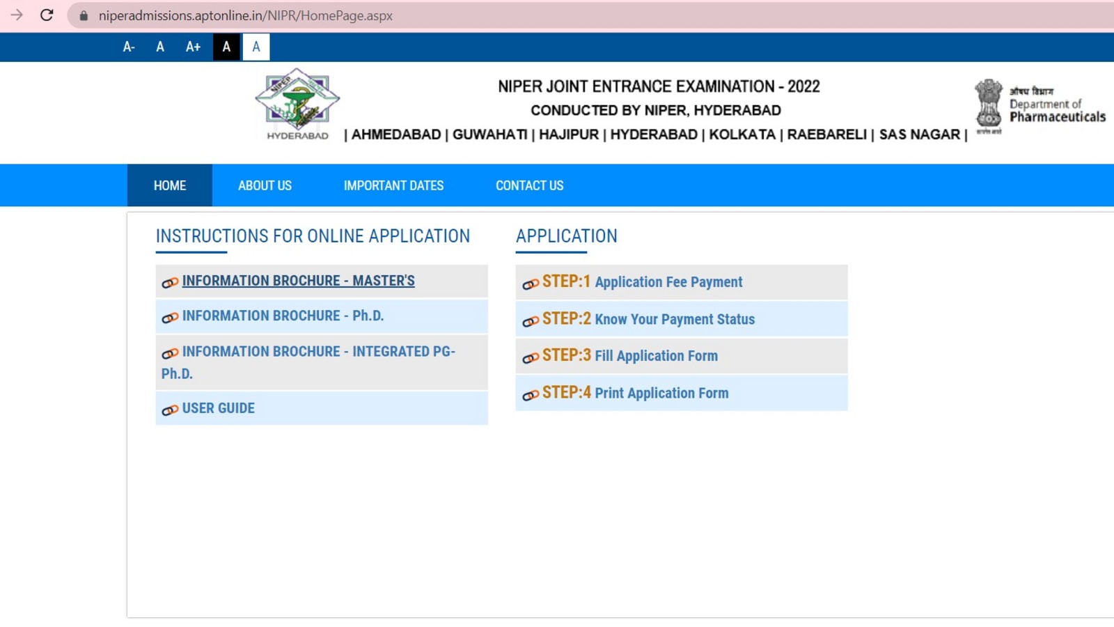 NIPER JEE 2022: Application are invited for for Masters and PhD courses ...